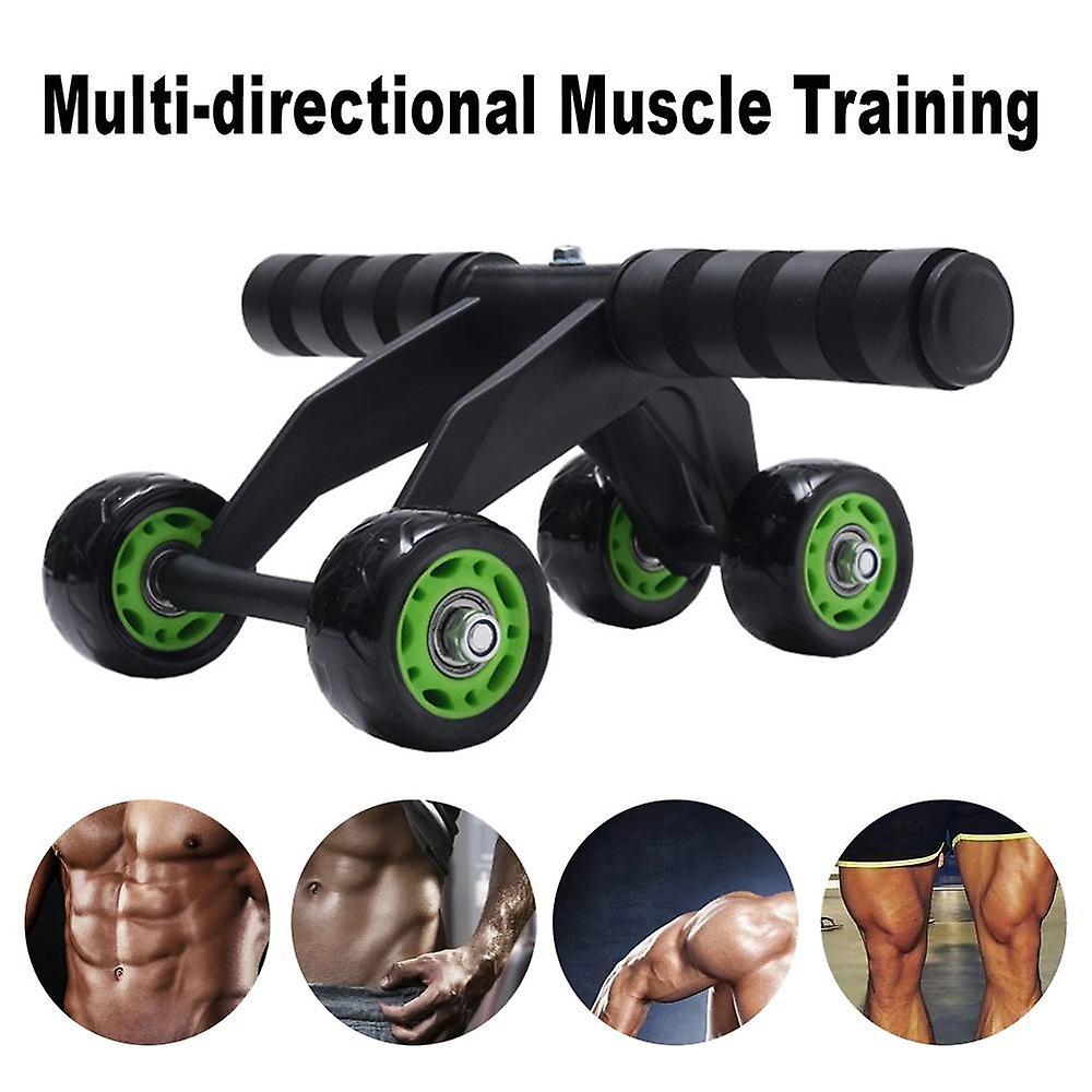 4 Wheel Ab Roller Abdominal Power Gym Fitness Exercise Equipment ...