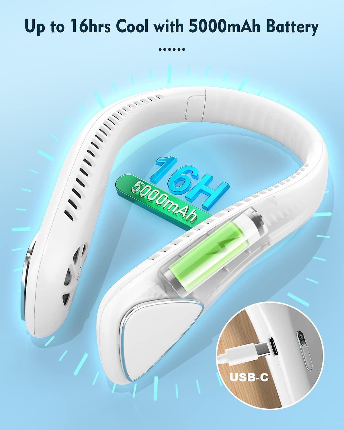 Bladeless Neck Fans, Portable Neck Fan Rechargeable 5000 Mah, Usb-c ...
