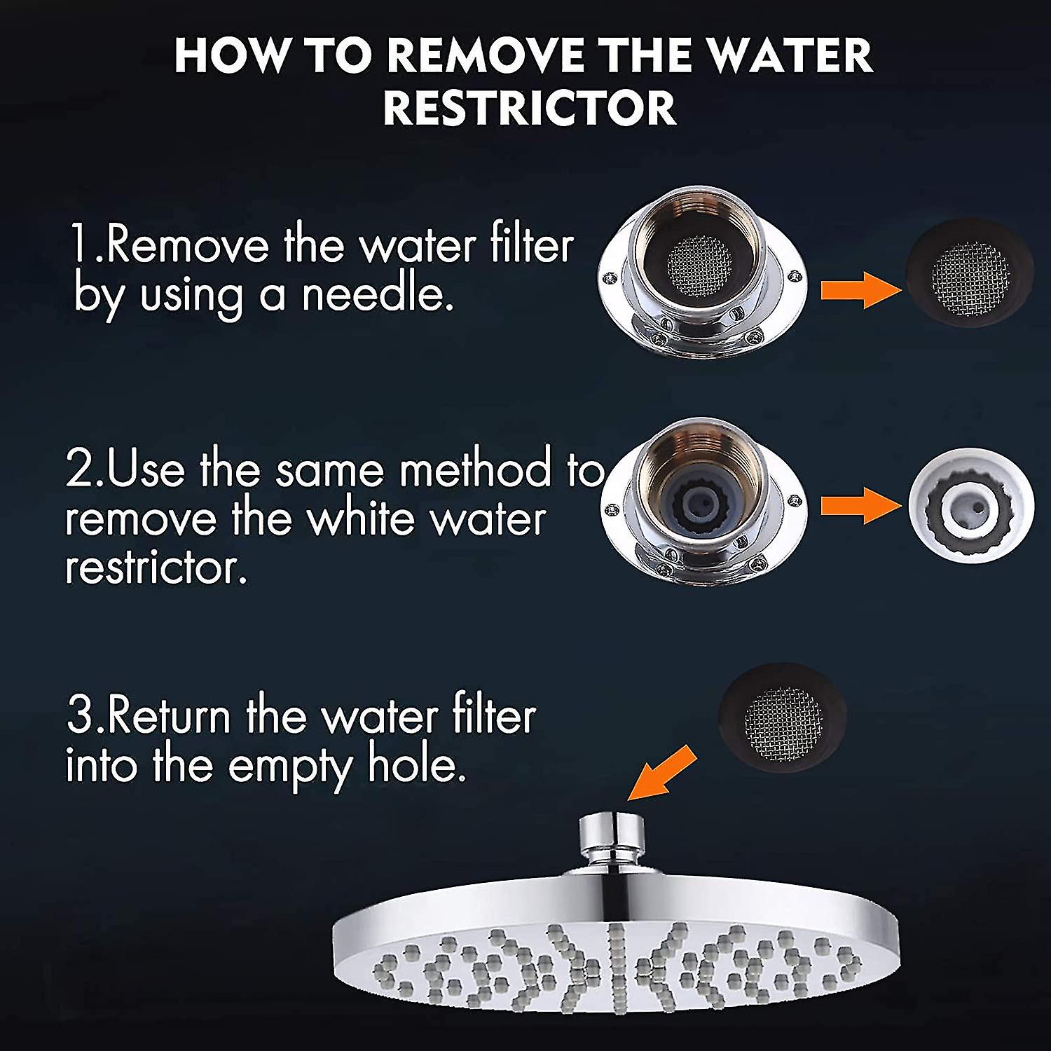 Fixed Shower Head Replacement Overhead Rainfall Rain Shower Heads ...