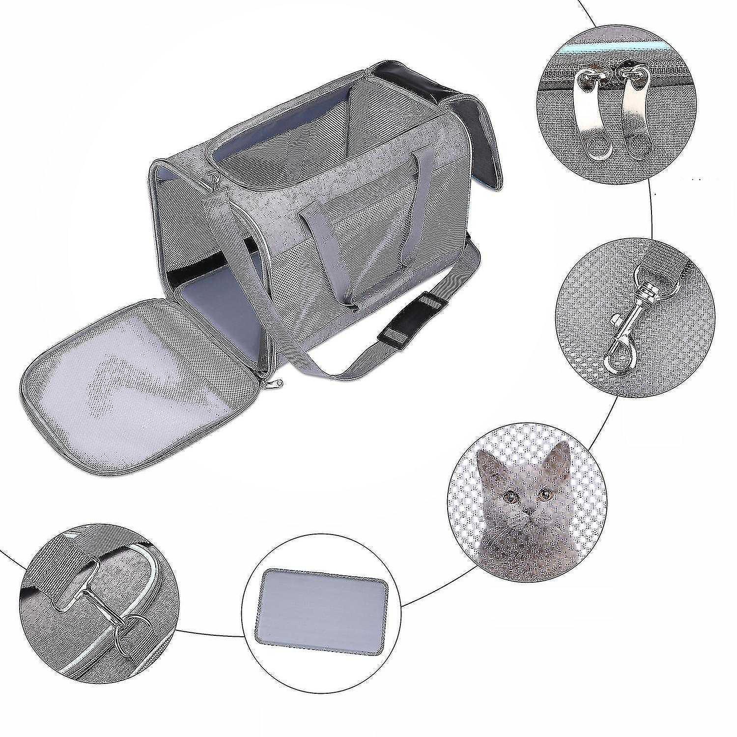 Pet Backpack Breathable Cat Bag Portable One-Shoulder Folding Dog ...