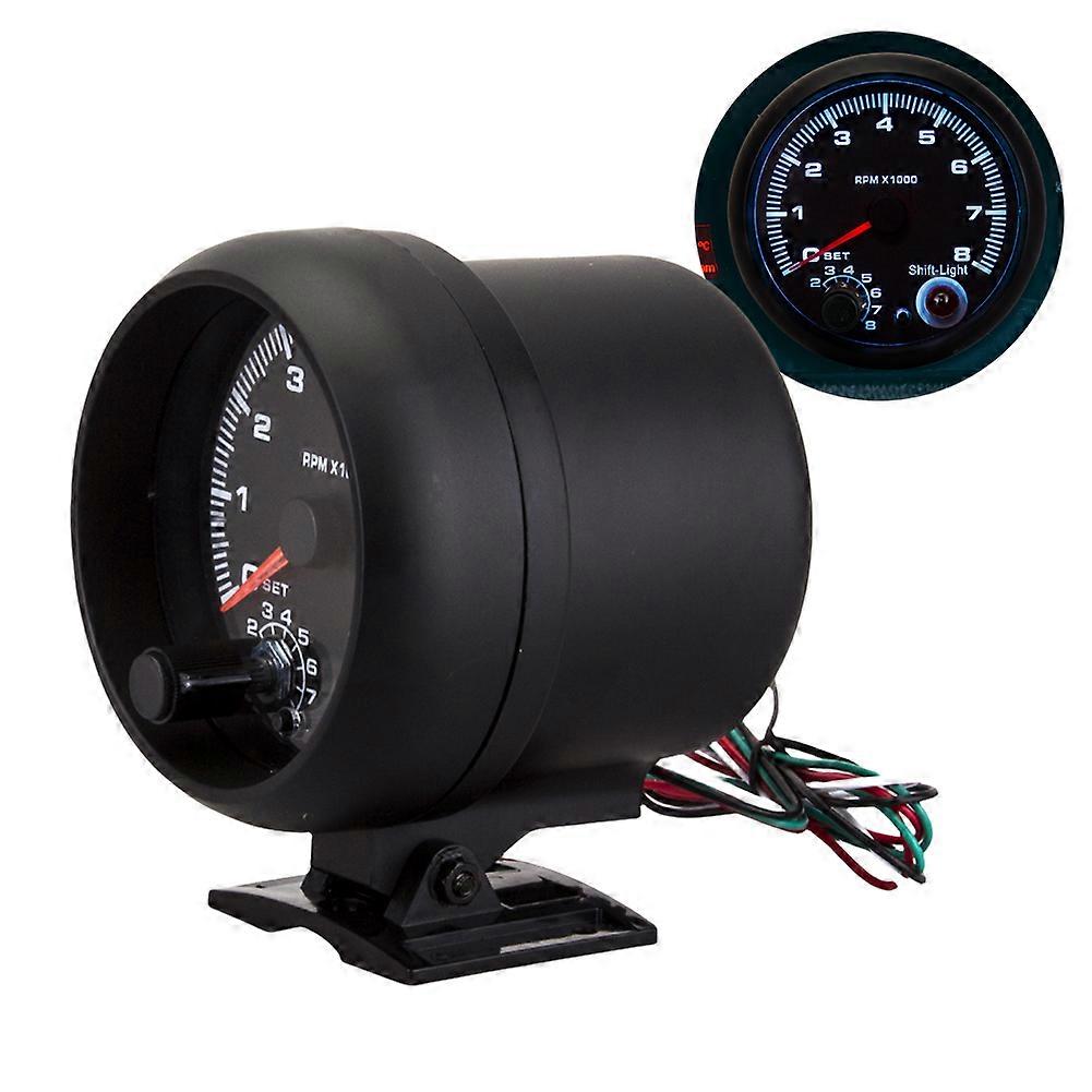 3.75 inch Car Universal Black Tachometer Gauge Blue Inter Light 0-8000 ...