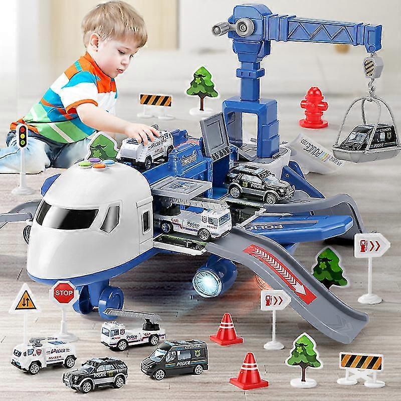 Children's Toy Police Airliner Runway | Fruugo UK