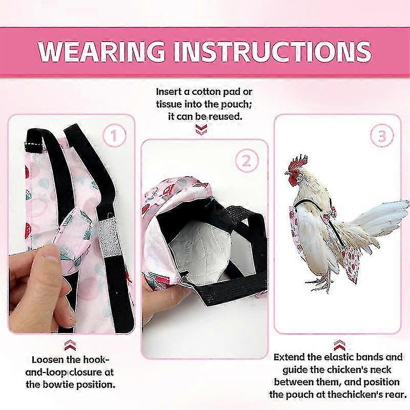 3 Pieces Chicken Diapers Pet Duck Diapers Reusable Chicken Diapers ...