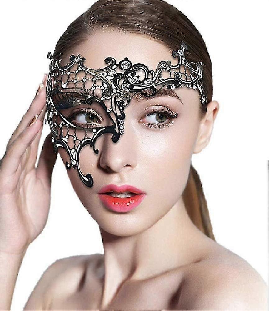 Masquerade Mask For Women Half Face Mask Princess Venetian Style Metal ...