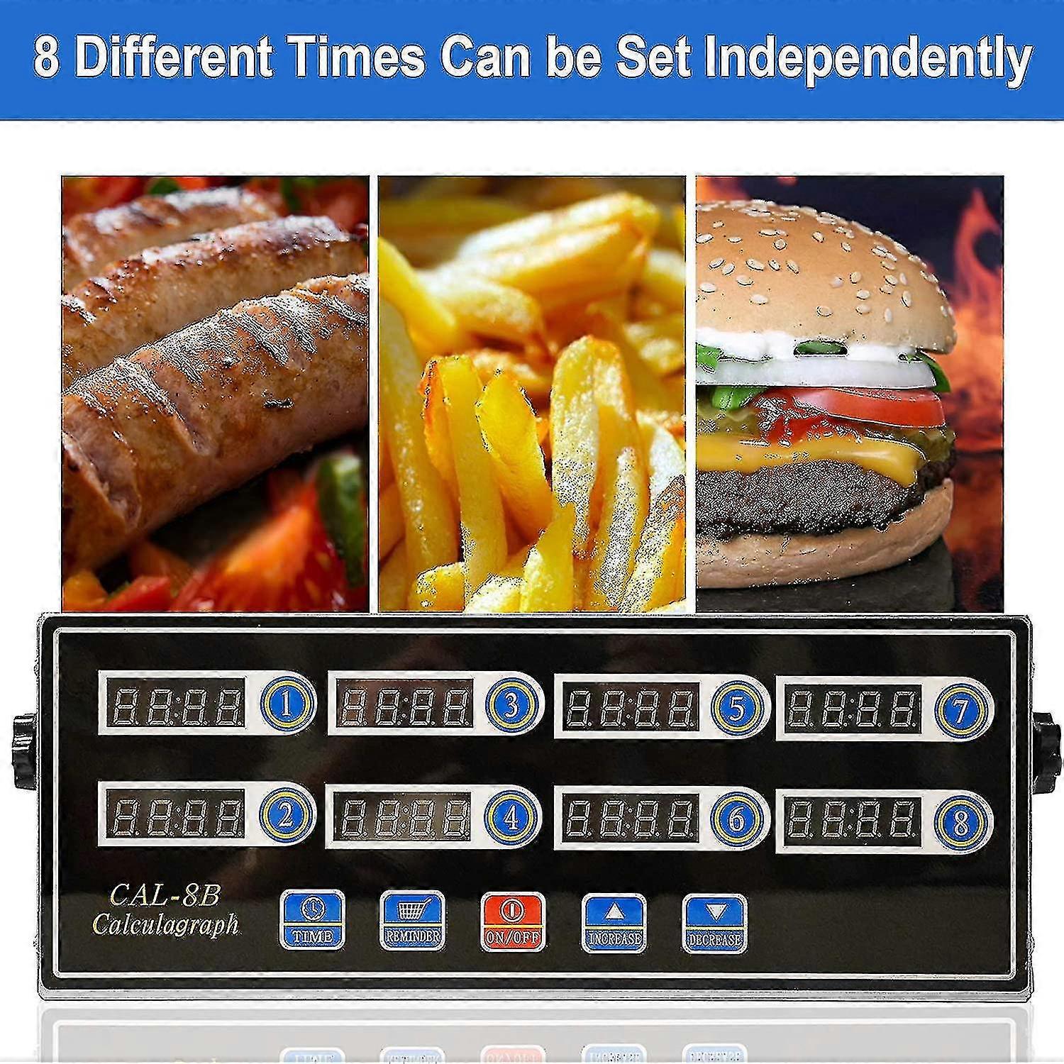 Commercial 8 Channels Digital Kitchen Timer, Stainless Steel ...