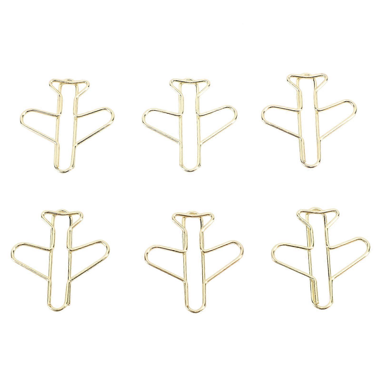 100Pcs Airplane Shaped Paper Clips Metal Lightweight Multipurpose Cute ...