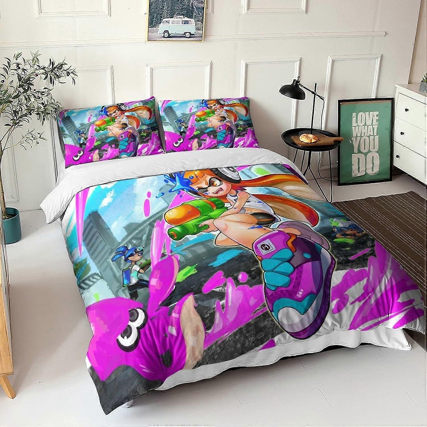 Splatoon Duvet Cover Splatoon Bedding Set, Printed D Soft Microfiber ...