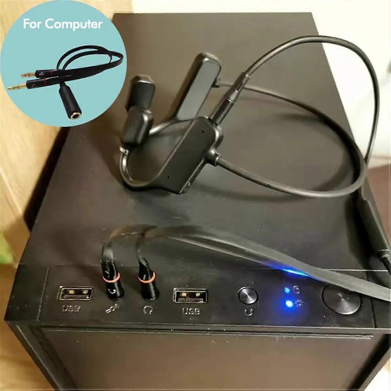 Bone conduction headphones 3.5mm wired headphones with microphone ...