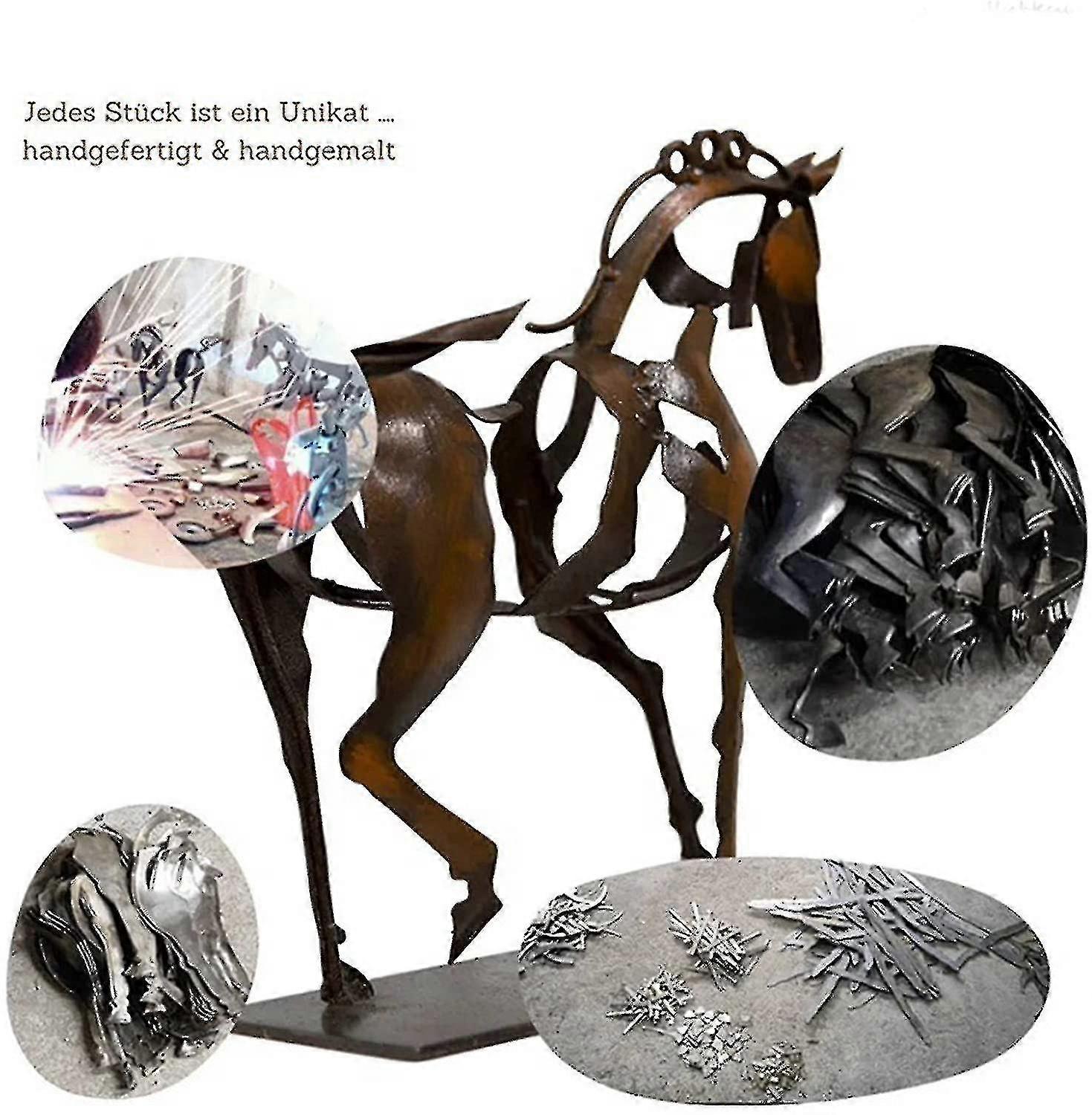 Rustic Standing Horse Statue, Horse Metal Statue, Gift For Horse Rider ...