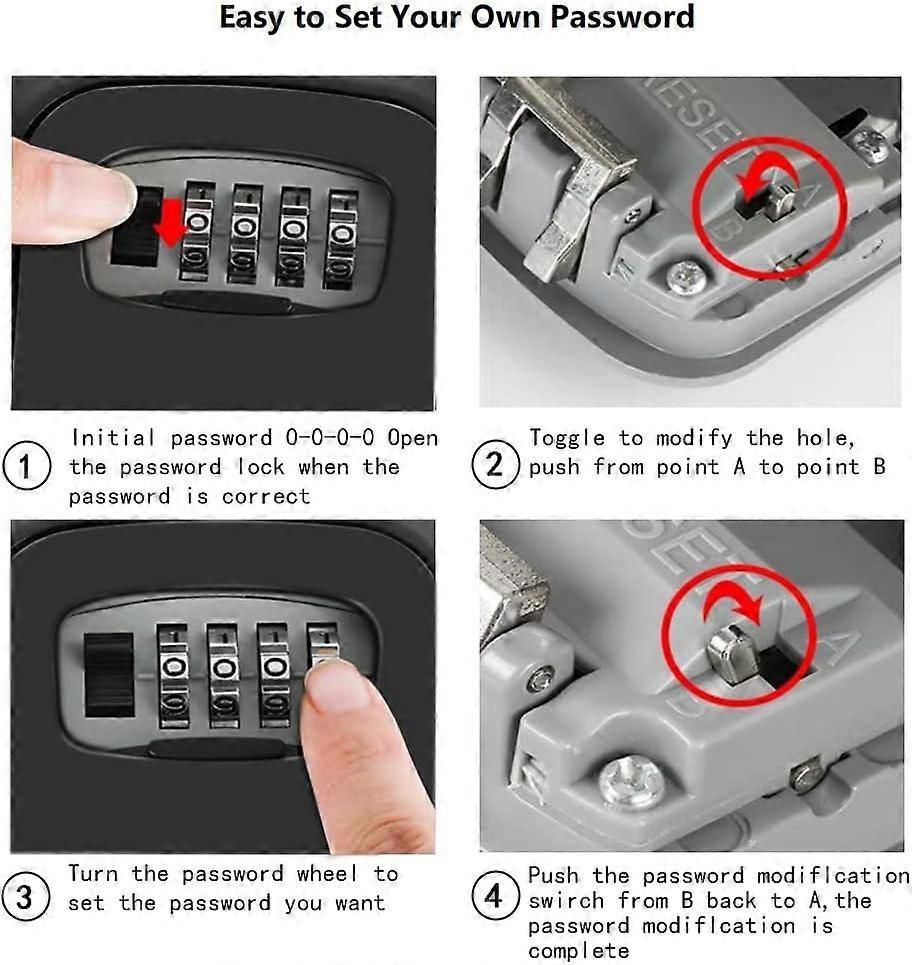 Key Lock Box for Outside Wall Mount Combination Lockbox for House Keys ...