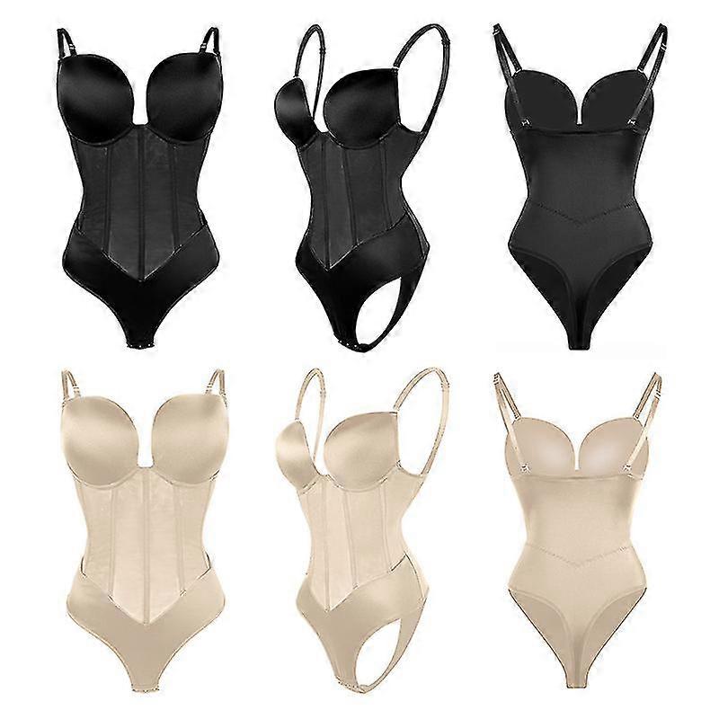 Women Shapewear Bodysuit Slimming Underwear Backless U Plunge Thong ...