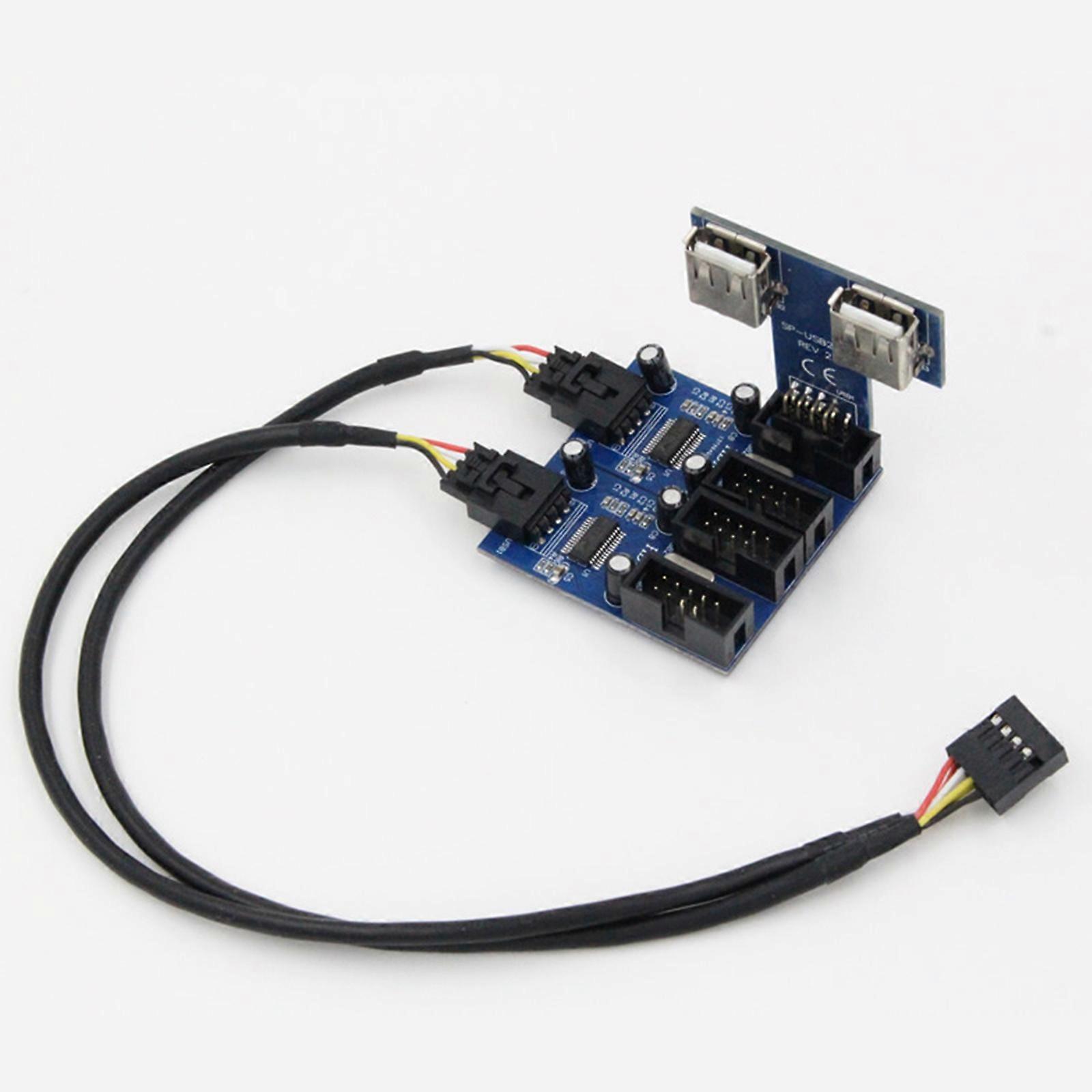 Motherboard 9 Pin USB Header Splitter Extension Splitter Cable ...