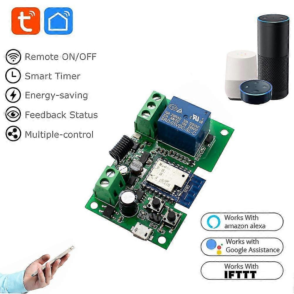 Tuya Wifi Switch One Way Module 10a Rele Relay Controller Dc/ac 7-32v ...