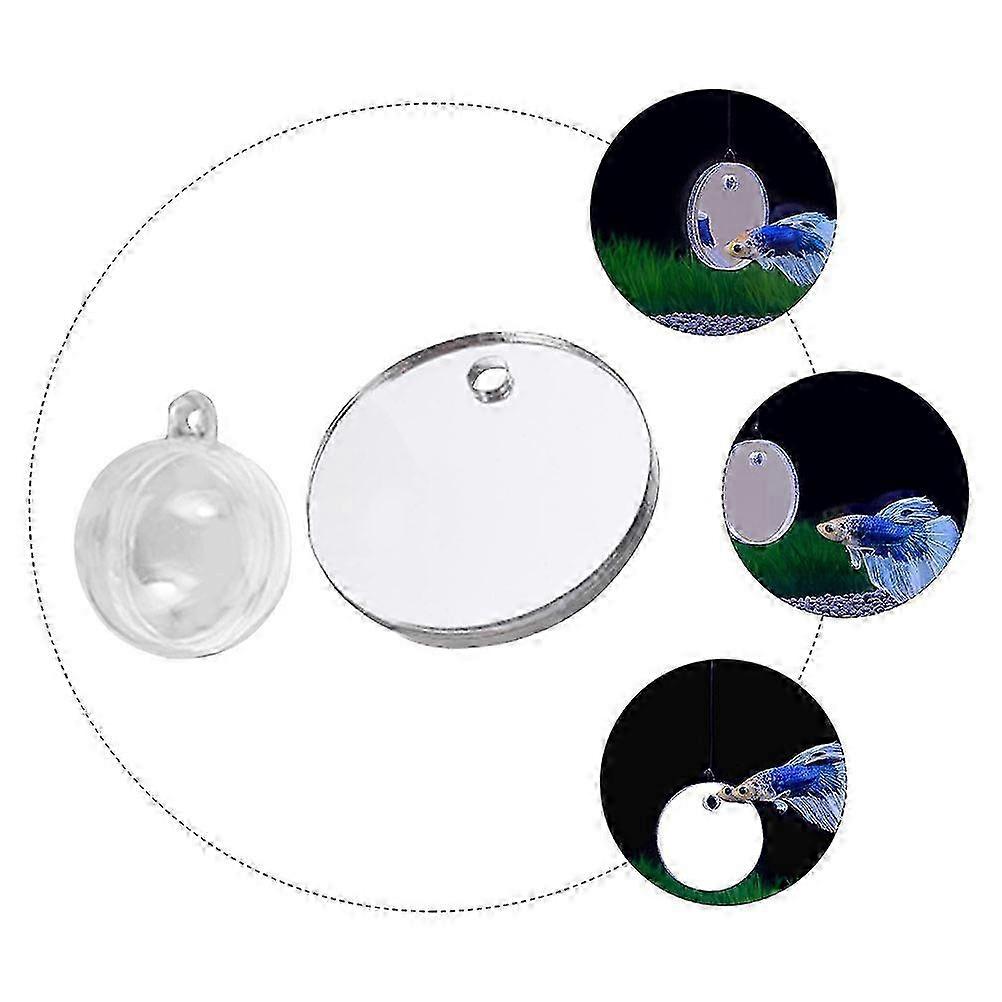 1 Set of Fish Tank Floating Mirror Betta Tank Mirror Floating Betta ...