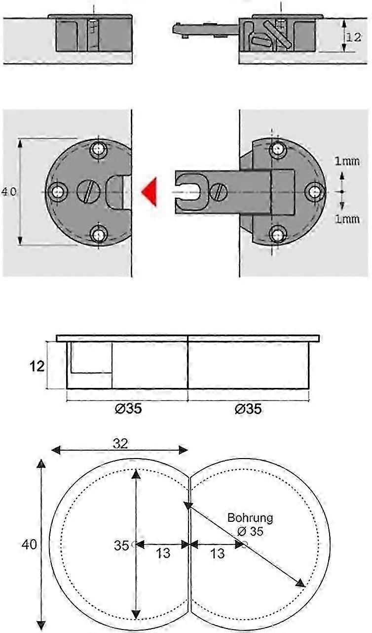 90 Degree 3D Hinge for Flap and Lid Folding Door Hinges Tab Hinge Set ...