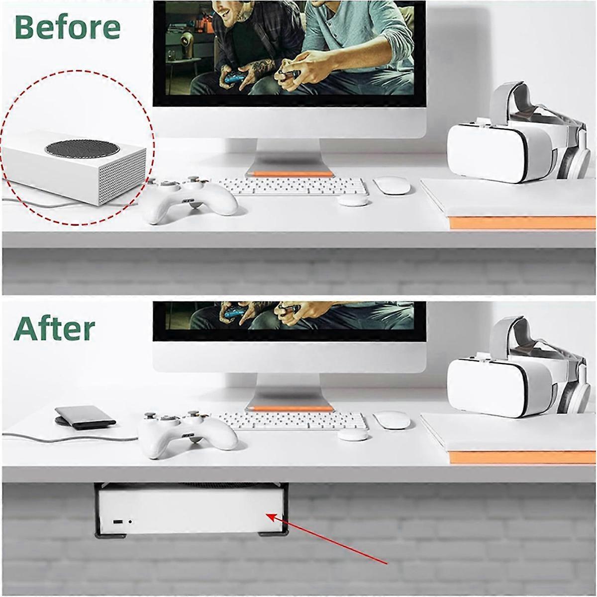 Adjustable Secure Rack Gaming Console Organizers Under Desk Desktop PC ...