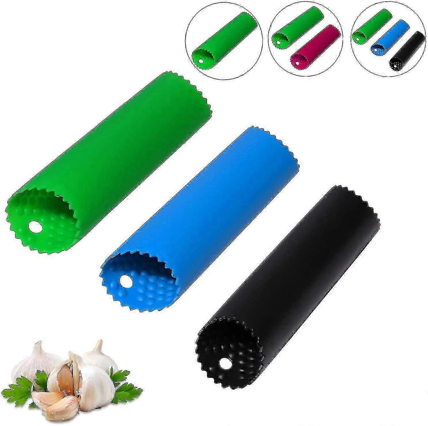 3 Pack Silicone Garlic Peeler Skin Rmover Tube Roller Garlic Stripping ...