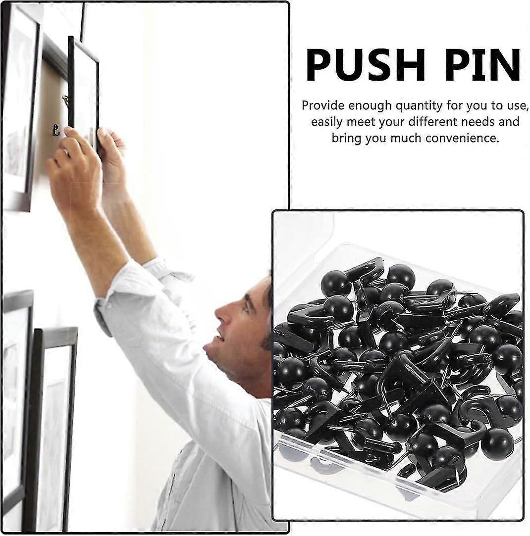 50 Pieces Black Push Pin, Wall Push Pin, Bed Bug, Cork Board Push Pins ...