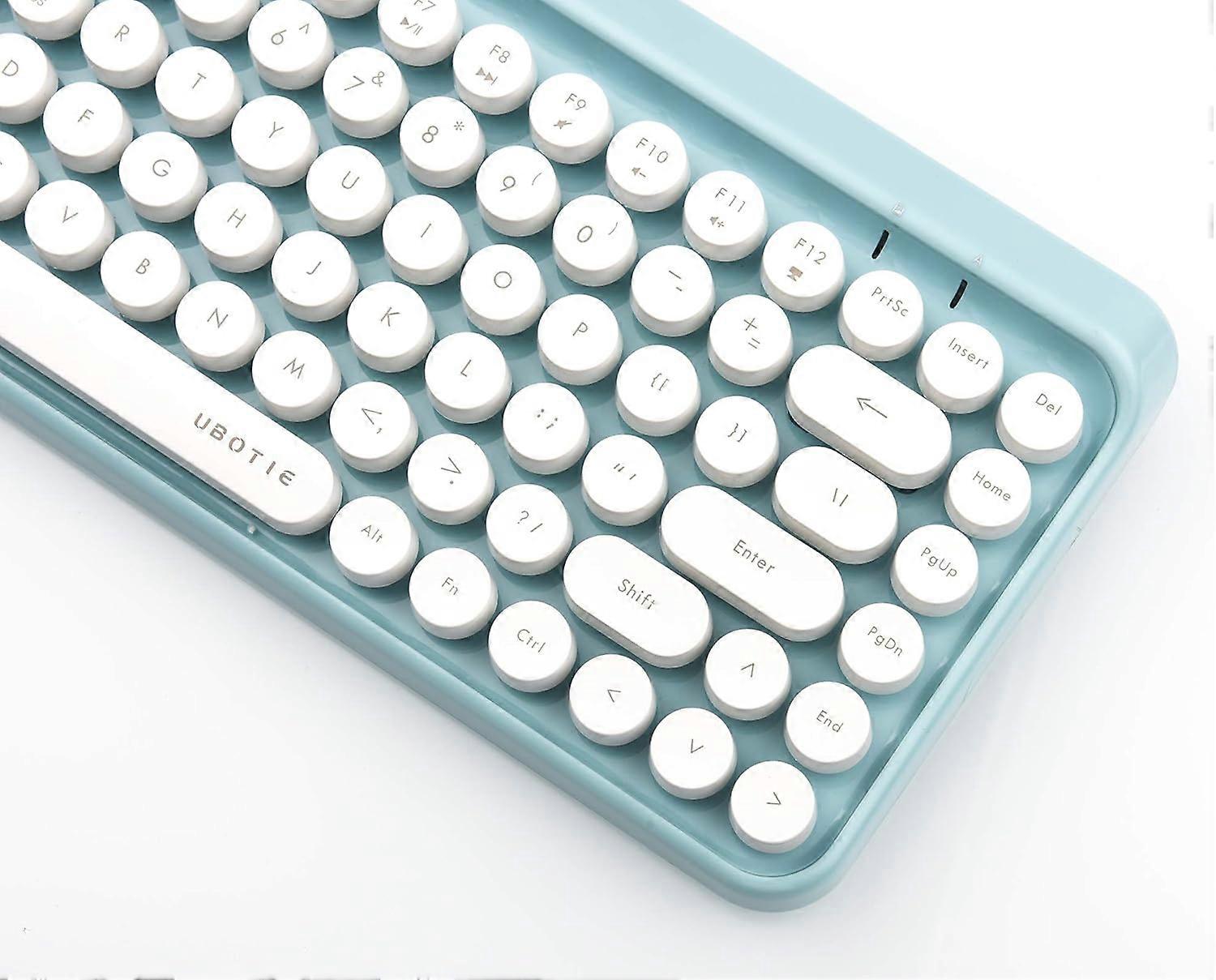 Compact Typewriter Style Keyboard, Retro Round Keycaps with Foldable ...