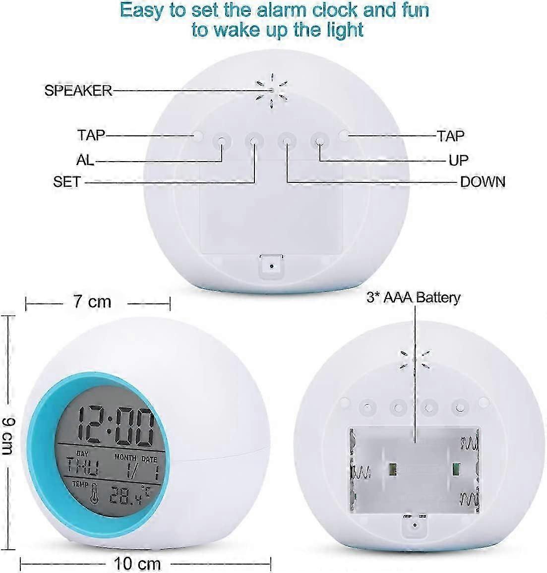 Kids Alarm Clock, Color Changing Night Light Clock for Girls Boys ...