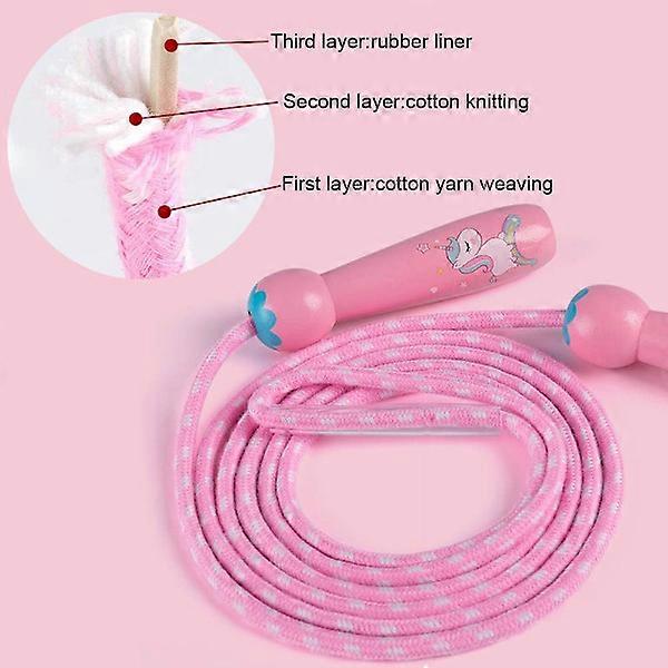 Kids Jump Rope Pink Unicorn, Wooden Handle Skipping Rope 2.5m Christmas ...