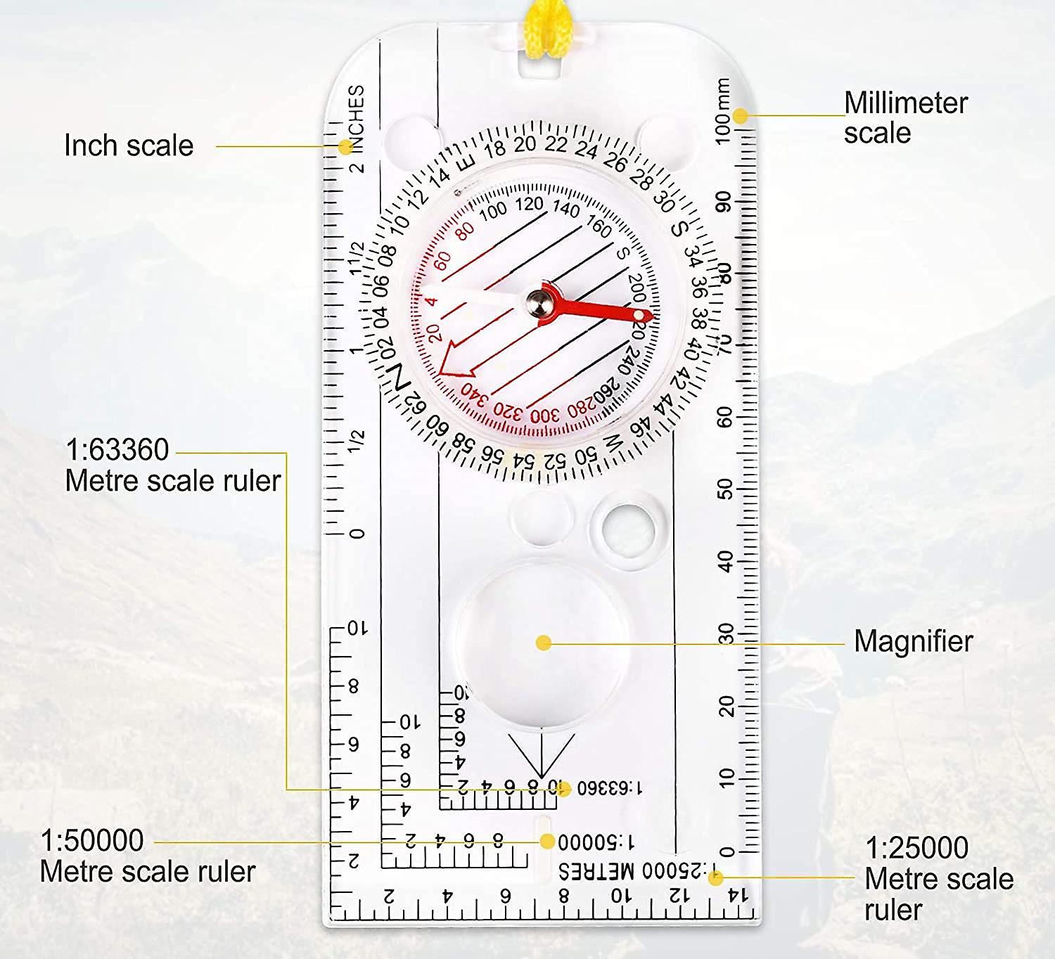 Navigation Compass,expedition Map Reading,lightweight Map Ruler,compass ...