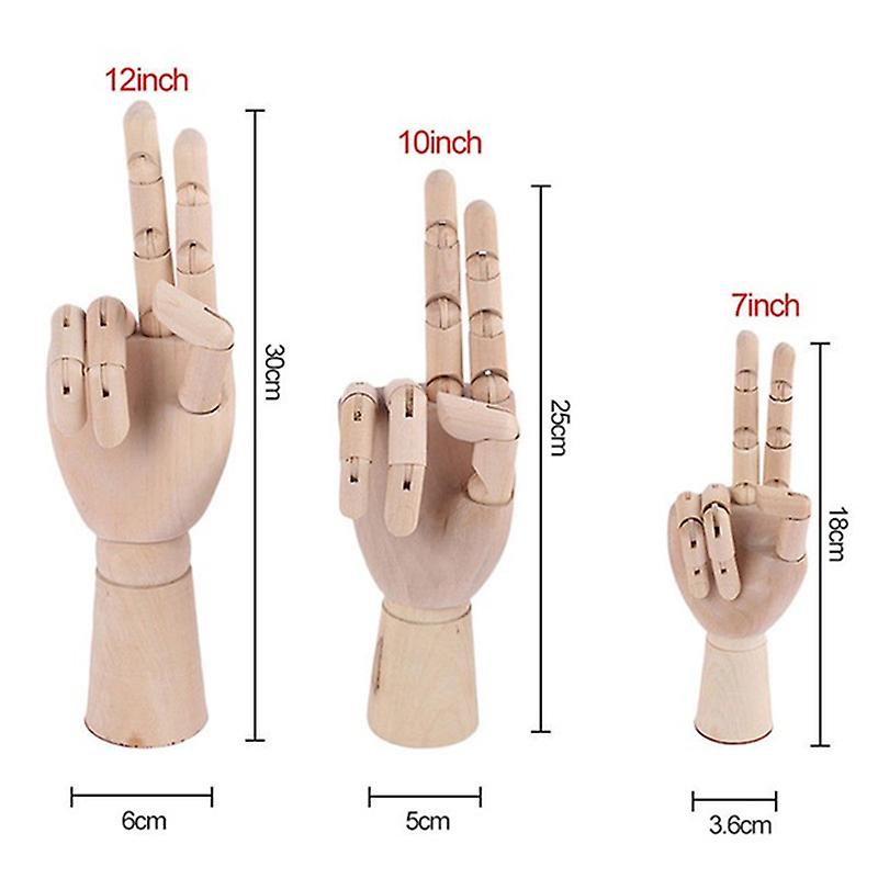 1 Pcs 7/10/12inch Wooden Hand Drawing Mannequin Hand Movable Limbs ...