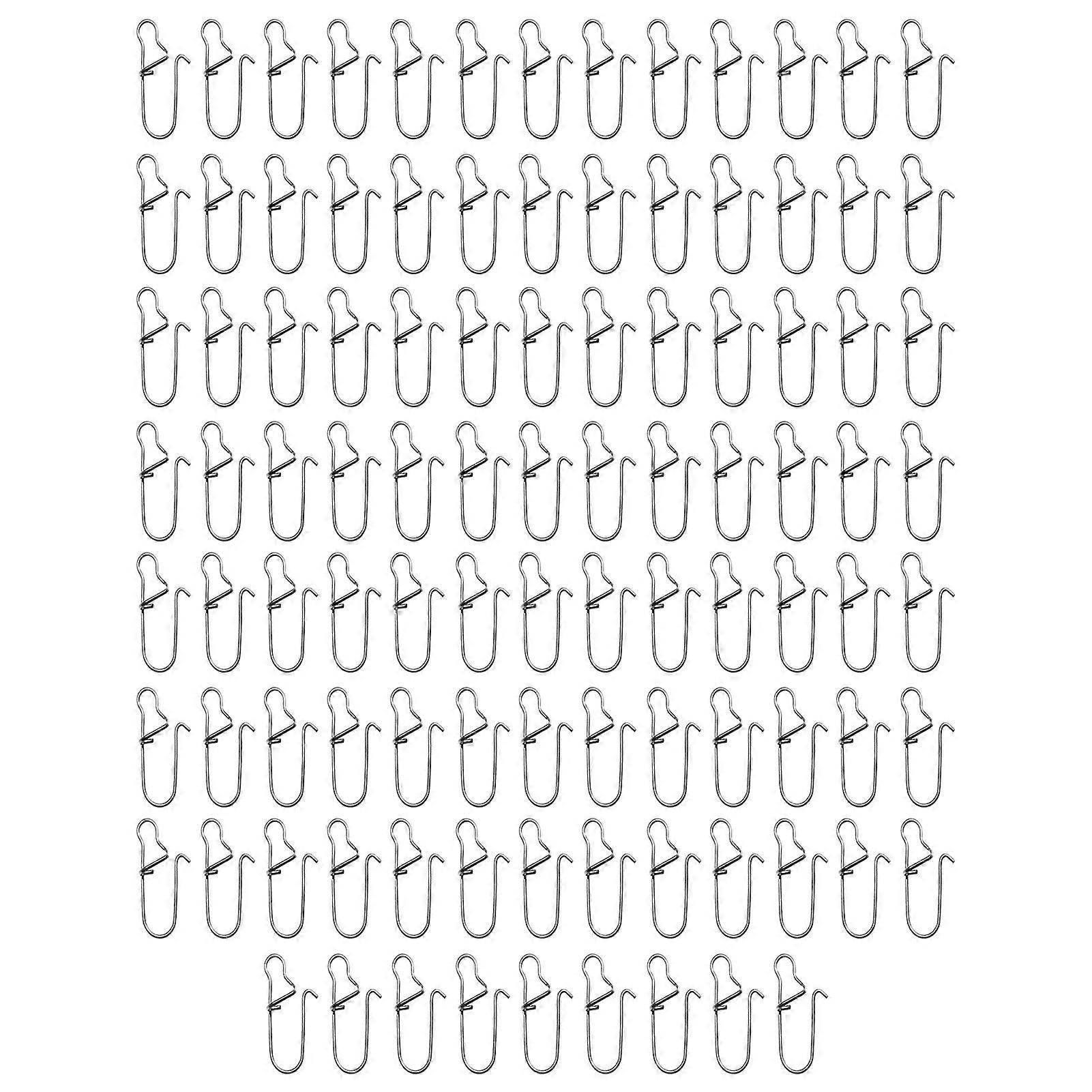 100pcs/pack Line Lock Hook Stainless Steel Quick Change Fishing Snap ...