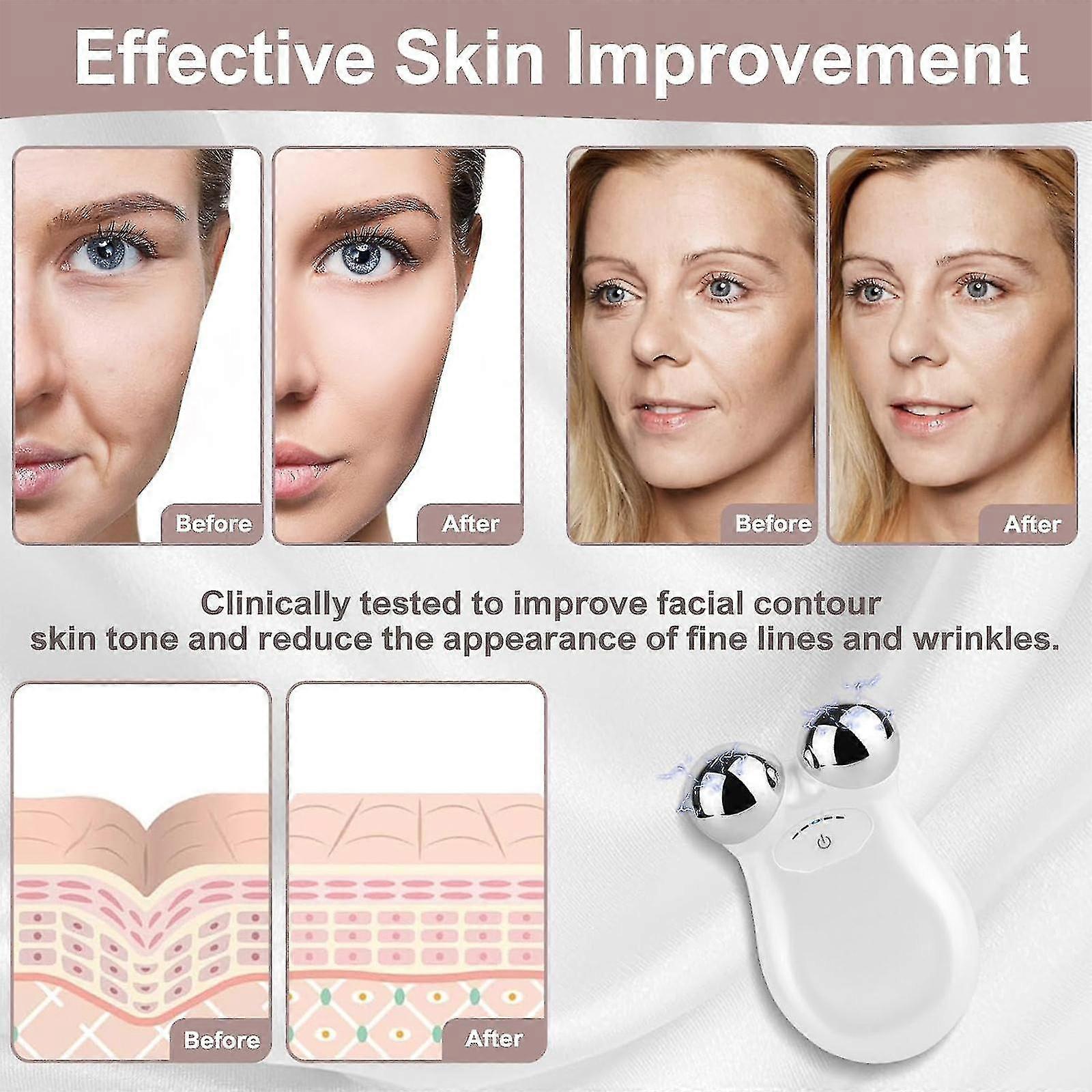Microcurrent Face Device Roller, Electric Facial Massager Skin ...