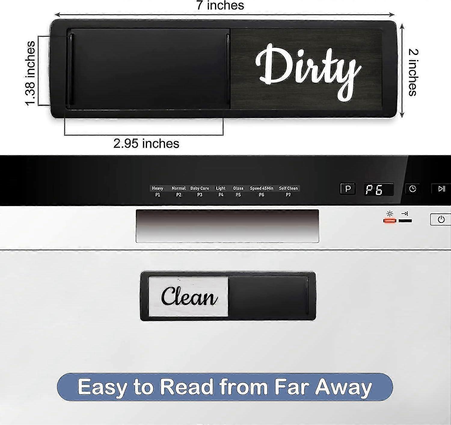 Dishwasher Magnet Clean Dirty Sign, Farmhouse Rustic Wood Clean Dirty ...