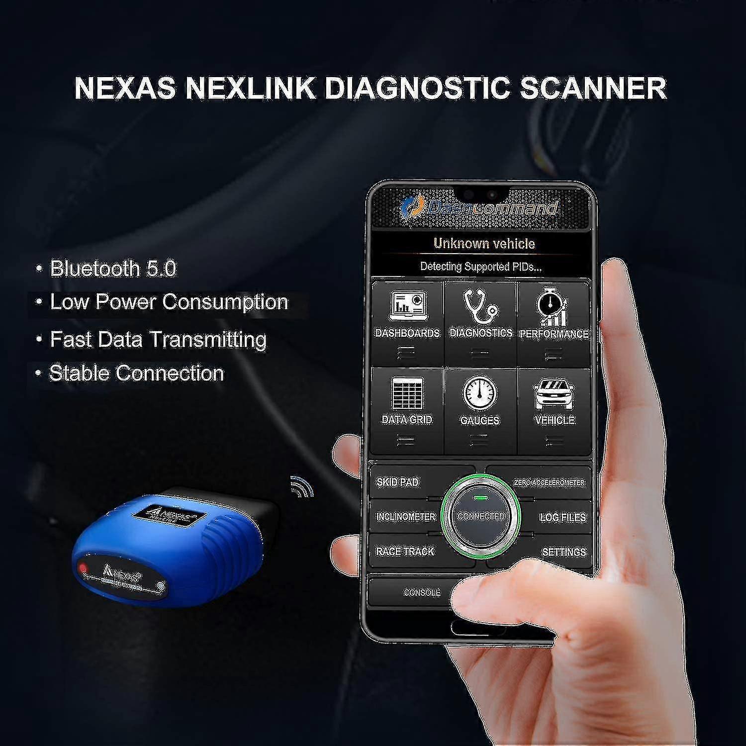 Nexlink Bluetooth 5.0 Diagnostic Scanner For Ios & & Pc Obd2/eobd Fault ...