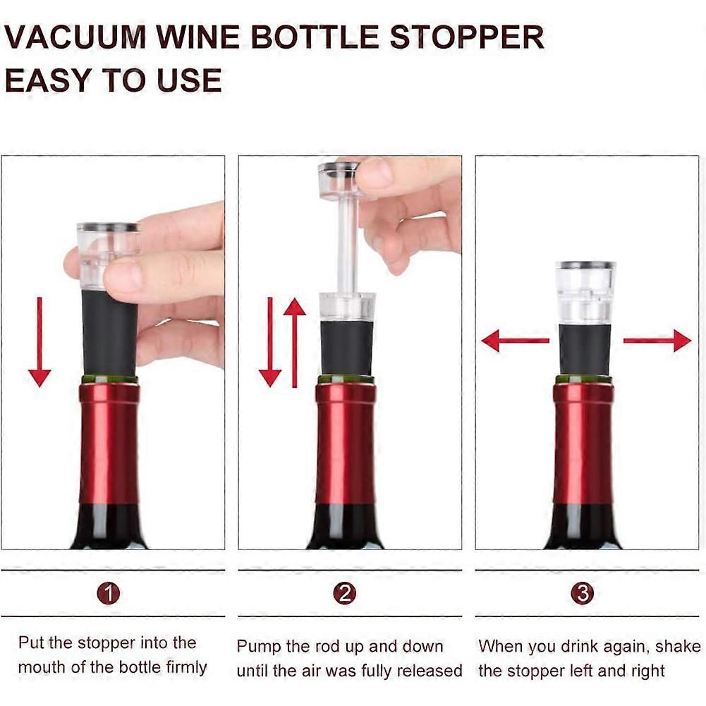 Wine Bottle Stoppers 6 PACK Reusable Wine Bottle Stopper Vacuum Wine ...