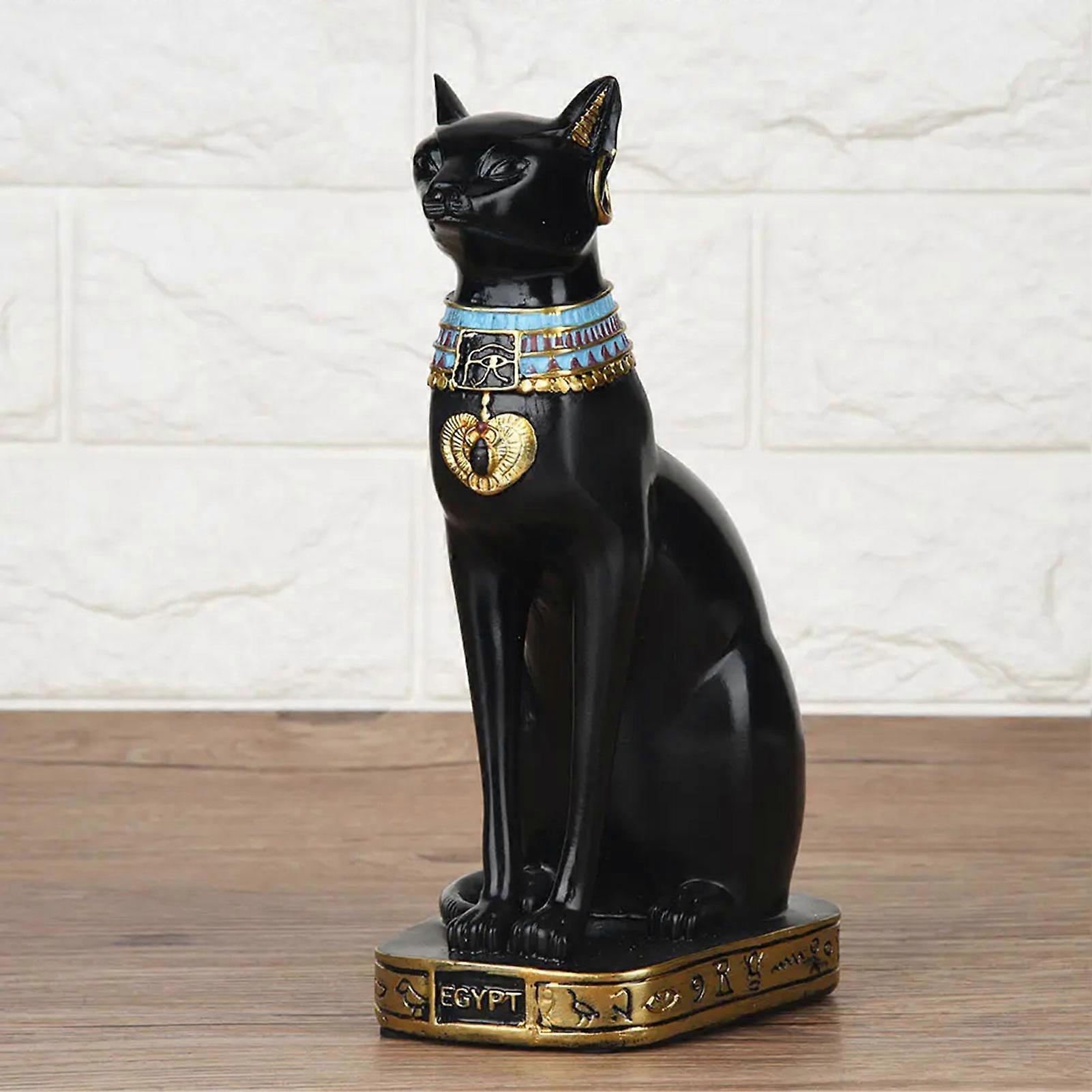 Resin Ancient Egypt Cat Statue Vintage Egyptian Bastet Goddess Figurine ...