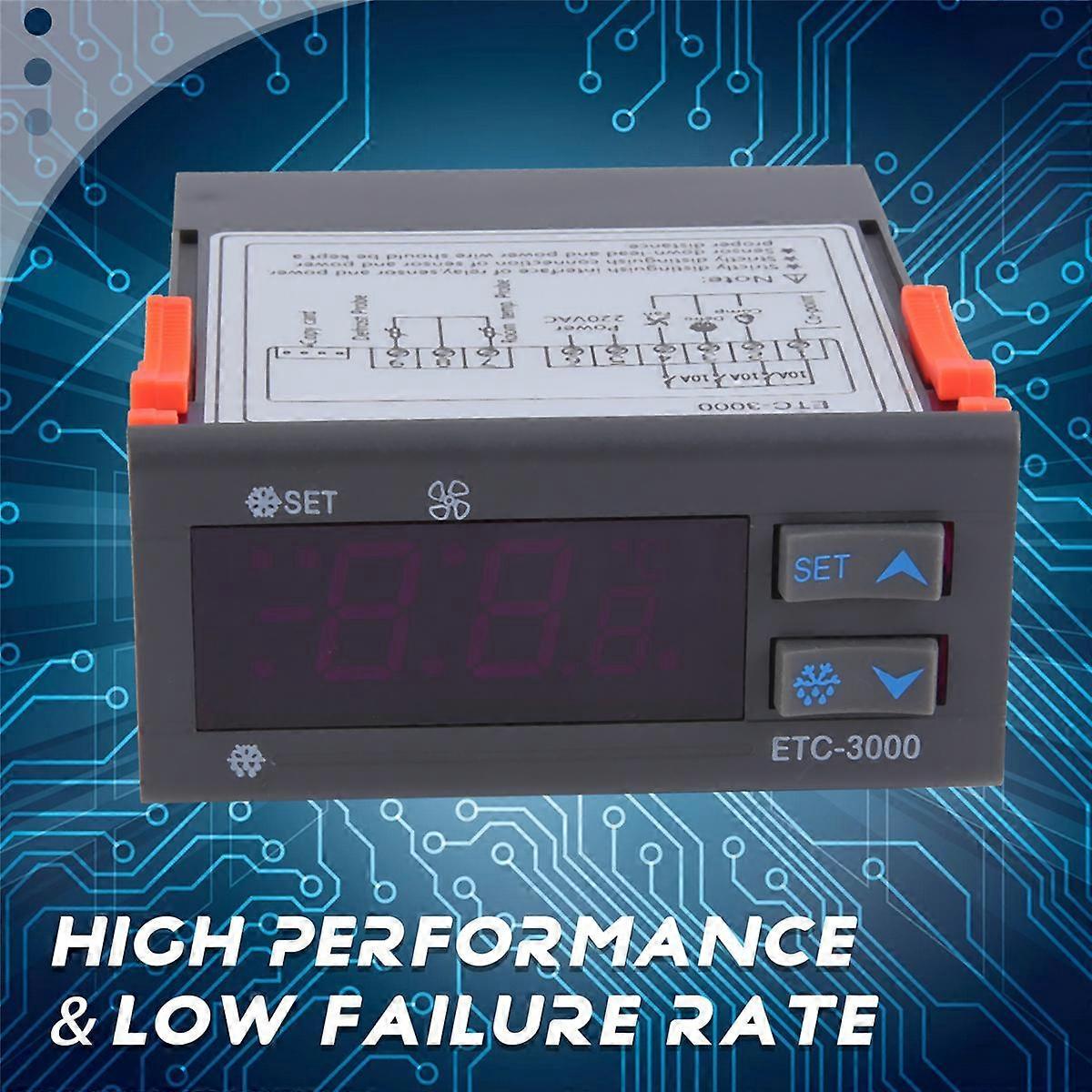ETC-3000 Mini Temperature Controller Refrigerator Thermostat Regulator Thermoregulator Dual ...