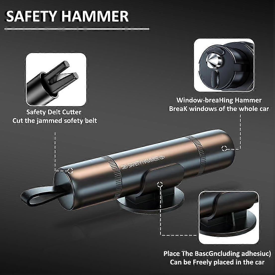 Safe Hammer, 2024 New Safe Hammer Glass Breaker Under Water, Car Hammer ...
