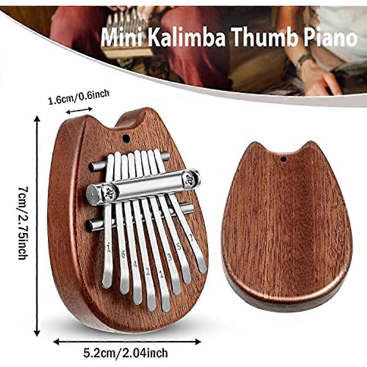 Thumb Piano 8 Keys, Solid Wood Finger Thumb Piano, Portable Marimba ...
