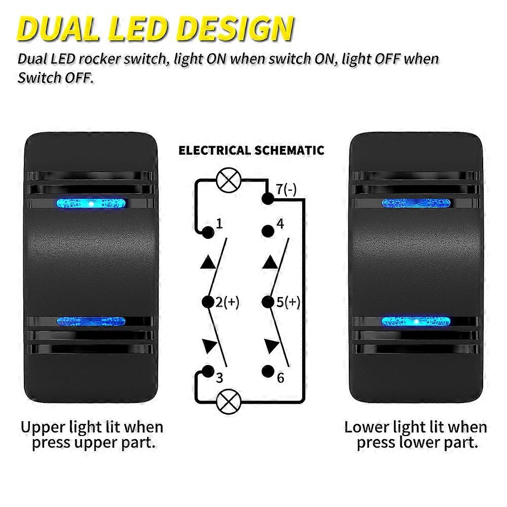 Momentary Rocker Switch Waterproof (ON)-Off-(ON) 3 Position Marine ...