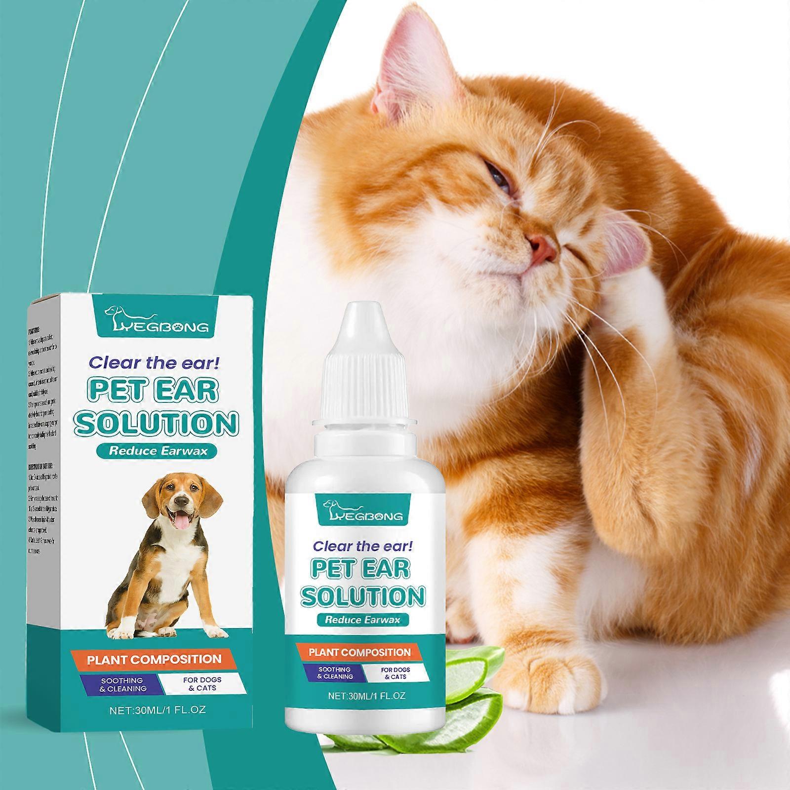 Cat & Dog Ear Cleaner Solution, Dog Ear Infection Treatment for Daily ...