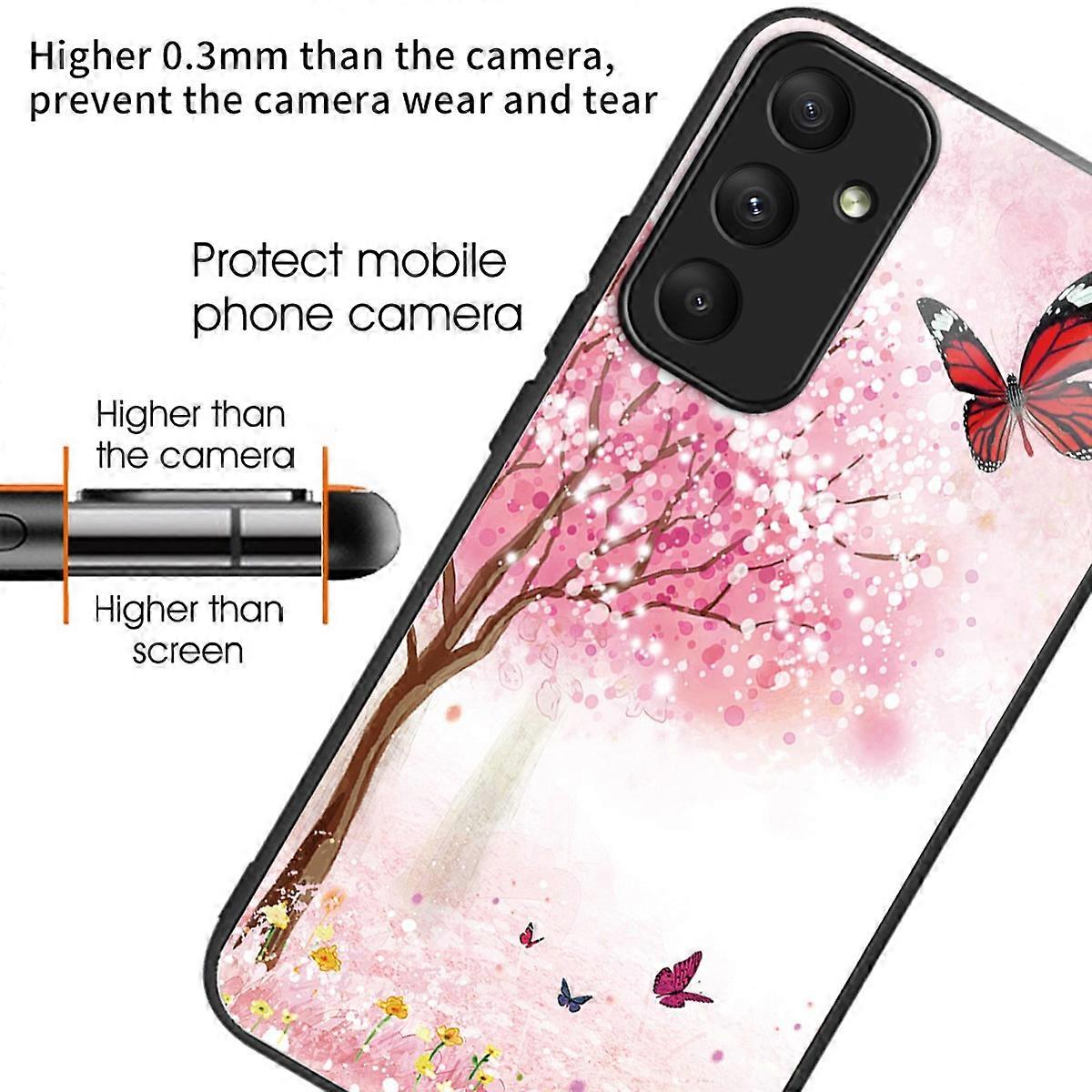 For Samsung Galaxy A35 5G Case Pattern Print Design Tempered Glass+TPU ...
