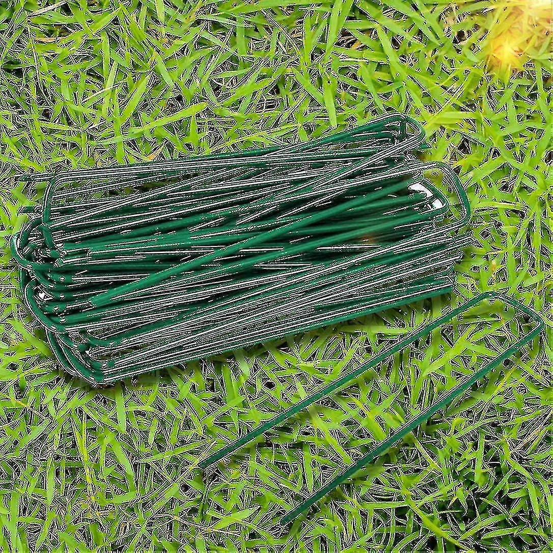 Garden U Shaped Steel Pins Ground Stakes Pegs Spikes, 20pcs/pack ...