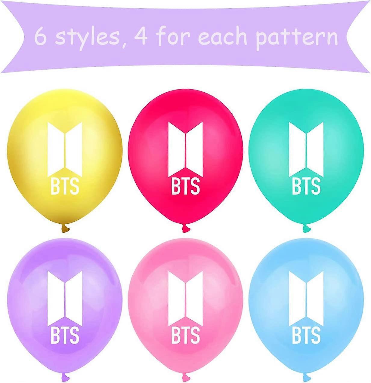 24pcs BTS Balloons, 12" BTS Latex Balloons BTS Birthday Decorations ...
