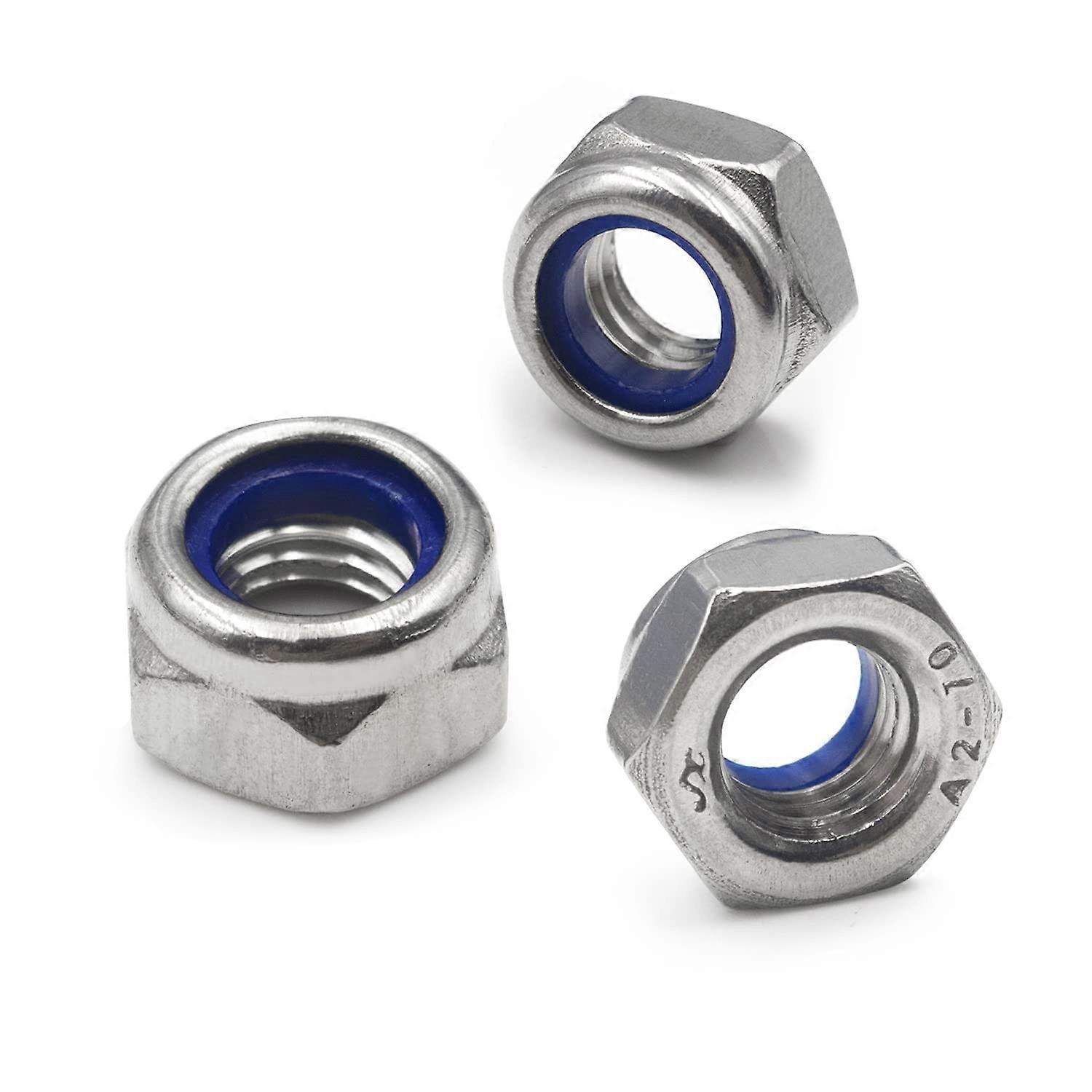50 Pieces M8 Lock Nut Stainless Steel Hex Nut Lock Nuts Hex Nuts for ...
