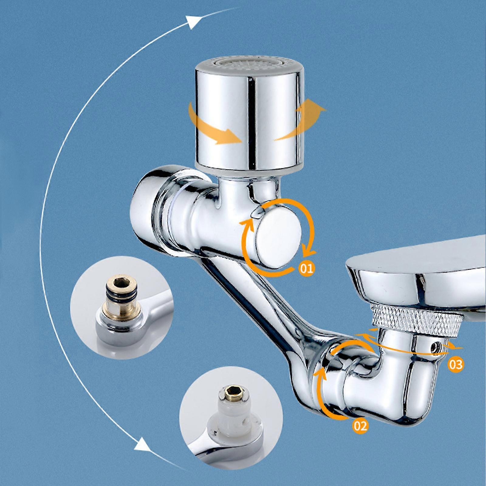 Universal Swivel Faucet Extender, 1080 Large-angle Rotating Splash ...