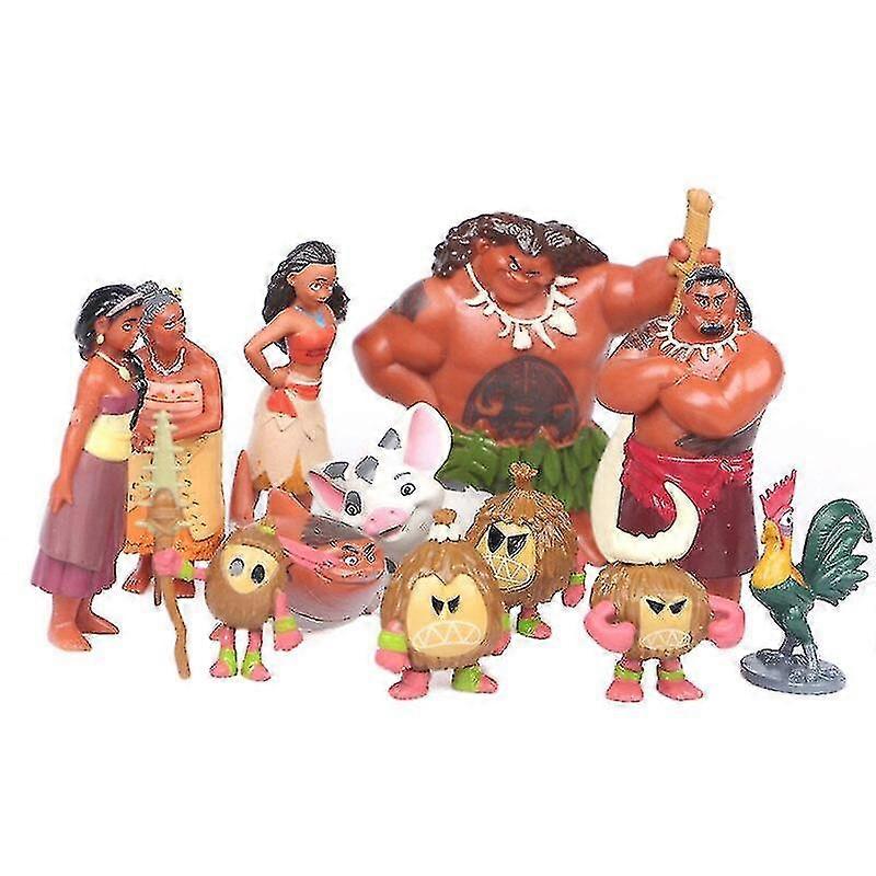 12pcs/set Cartoon Moana Princess Legend Vaiana Maui Chief Tui Tala ...