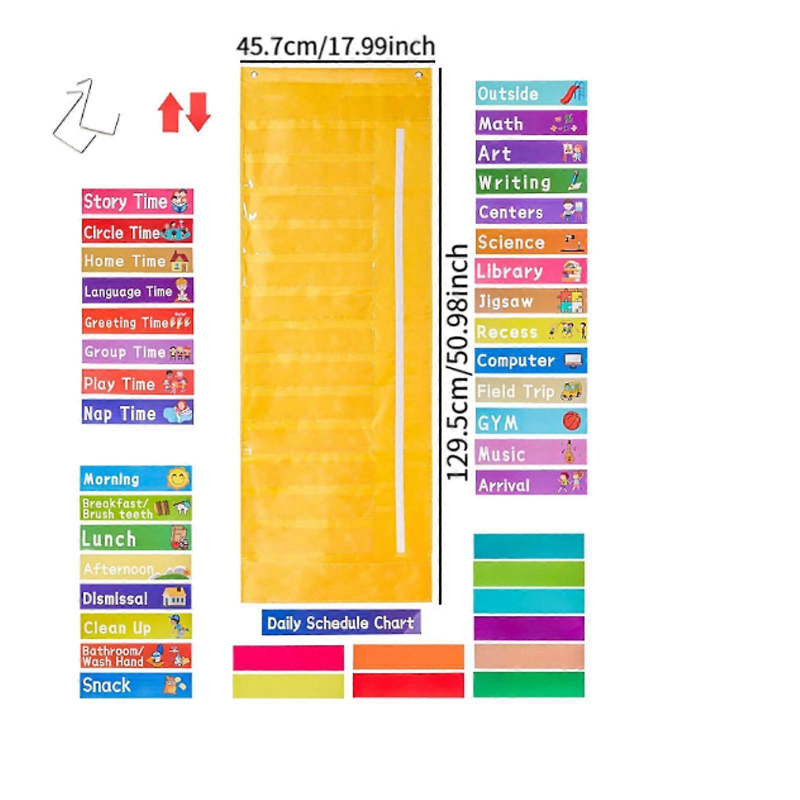 Daily Schedule Pocket Chart Classroom Chart for Preschool Classroom ...