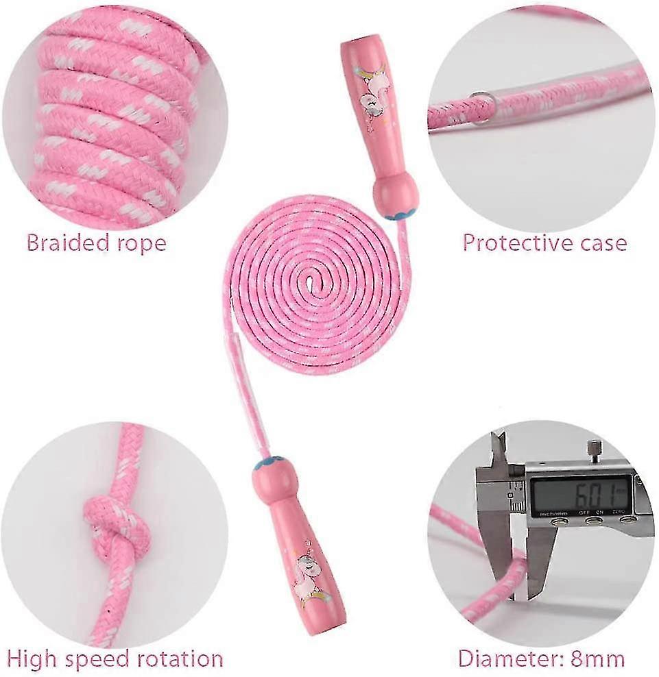 8.2ft Adjustable Cotton Jump Rope with Wooden Handle Boys and Girls ...