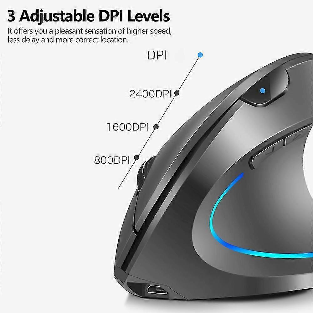 2.4g Wireless Vertical Mouse Rechargeable Upright Ergonomic Mouse 3 ...