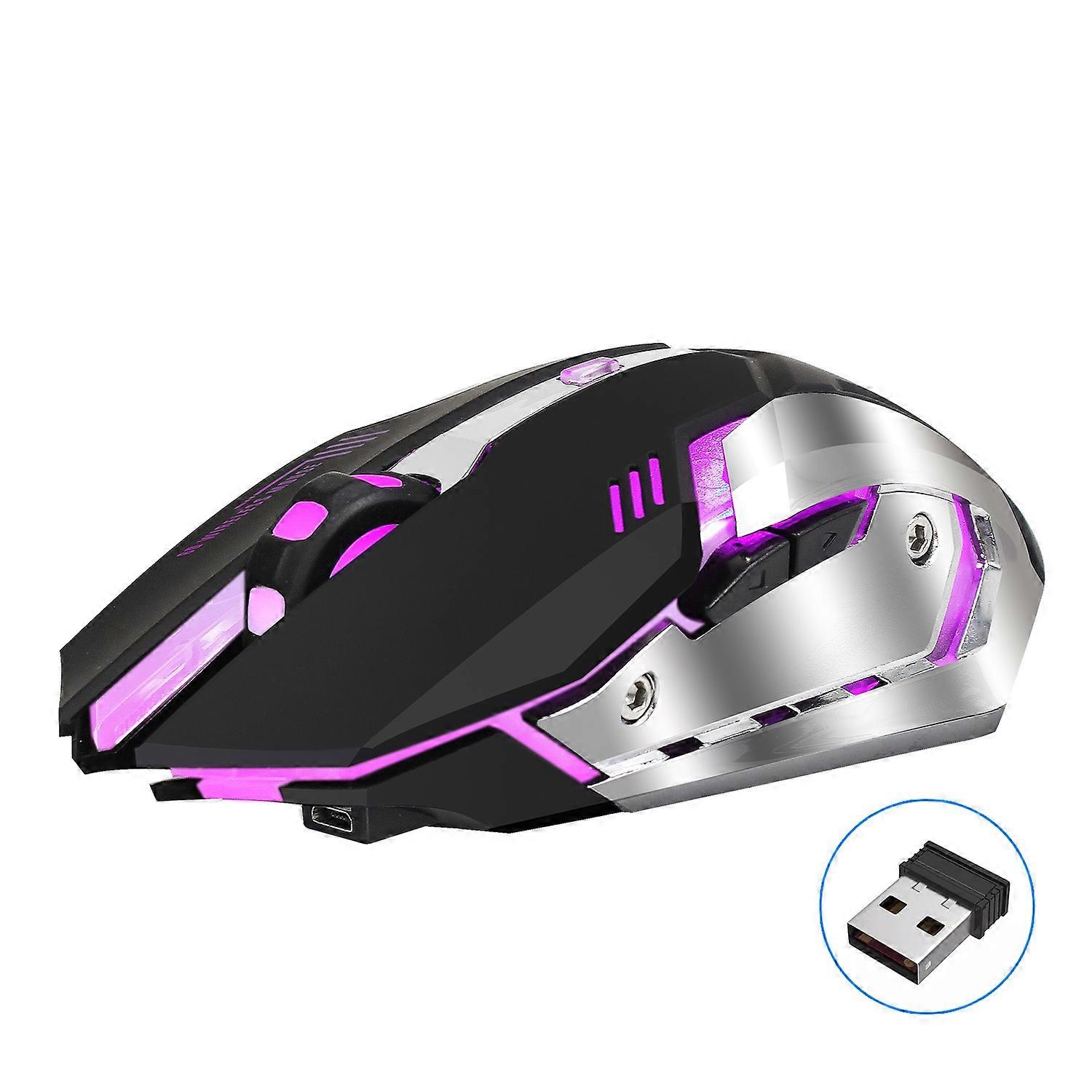 M10 Wireless Gaming Mouse 2400dpi Rechargeable 7 Color Backlight Breathing Comfort Gamer Mice ...