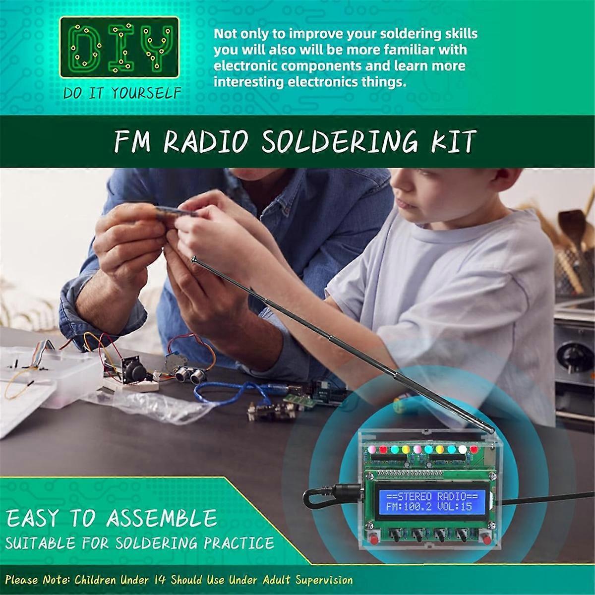 FM Radio Kit,DIY Soldering Projects Radio for Learning Teaching STEM ...