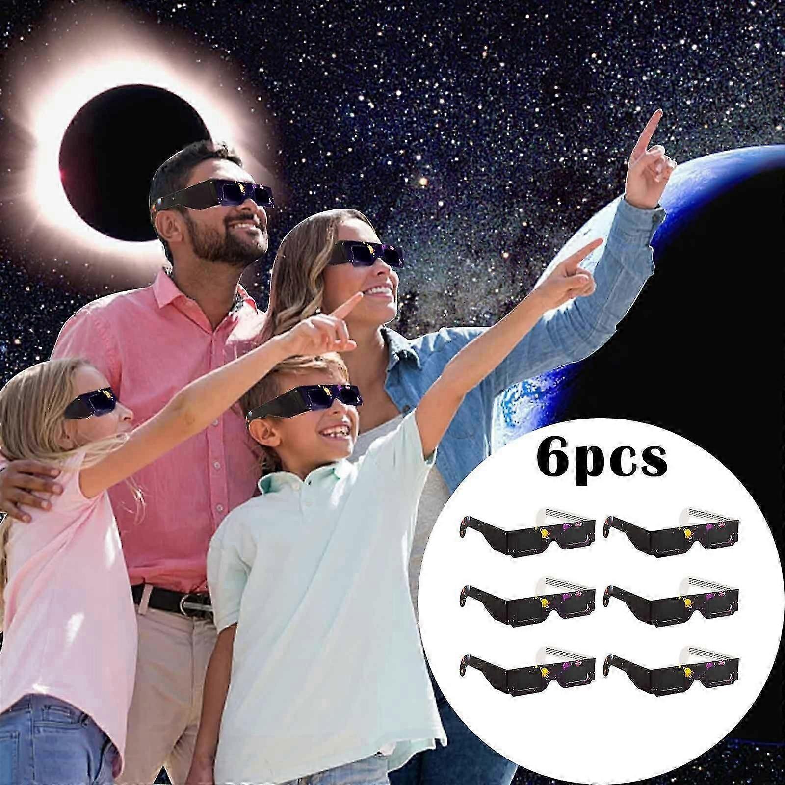 6X Total Solar Eclipse Glasses Portable Safe Shades Glasses Direct Sun ...